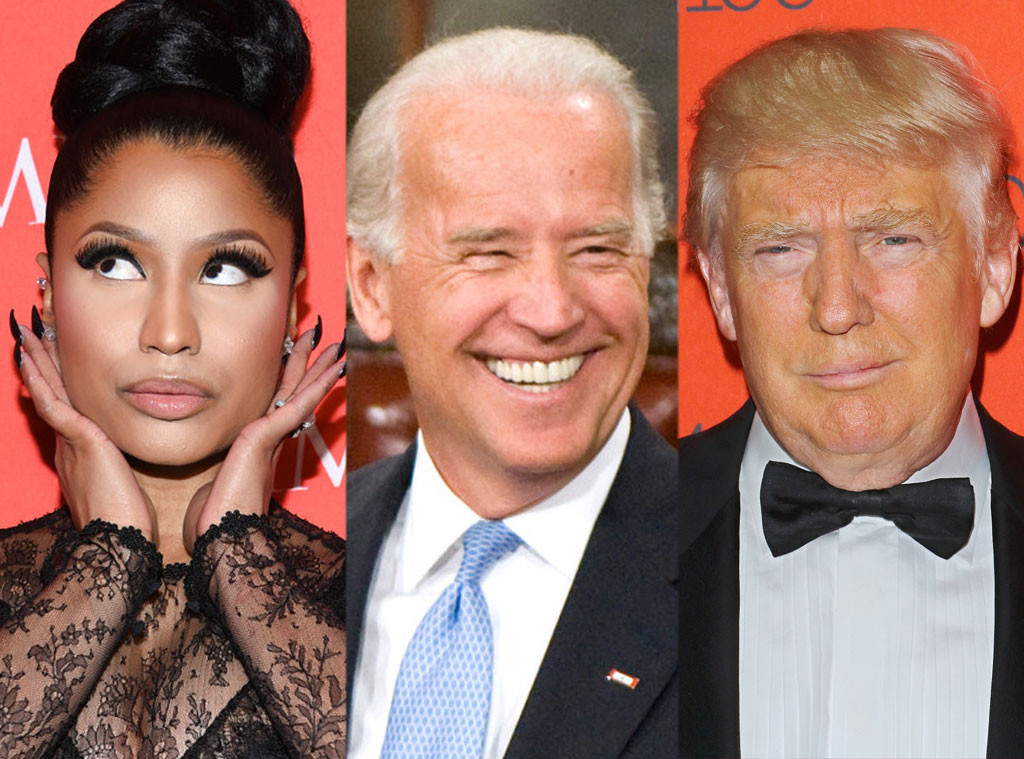 Nicki Minaj Dedicates Anaconda To Donald Trump And Joe Biden At Time